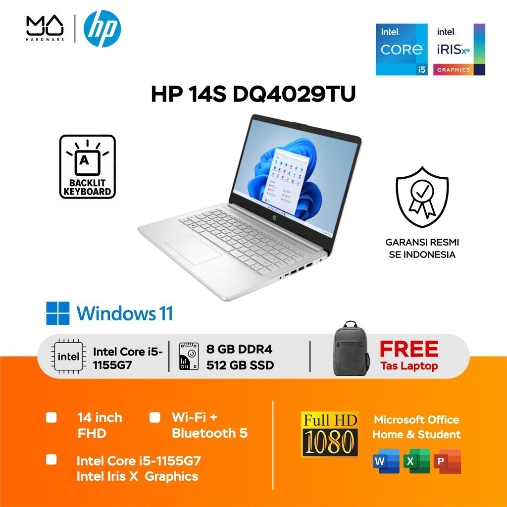 Jual Laptop HP 14 inch Laptop 14S-DQ4029TU Garansi Resmi | Shopee Indonesia