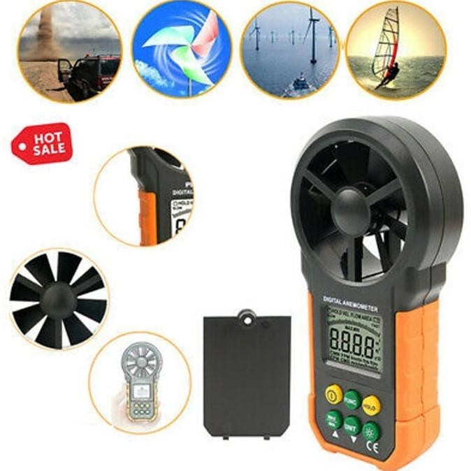 Jual Digital Pro Anemometer Big Fan Velocity Wind Bar Meter Area + Flow ...