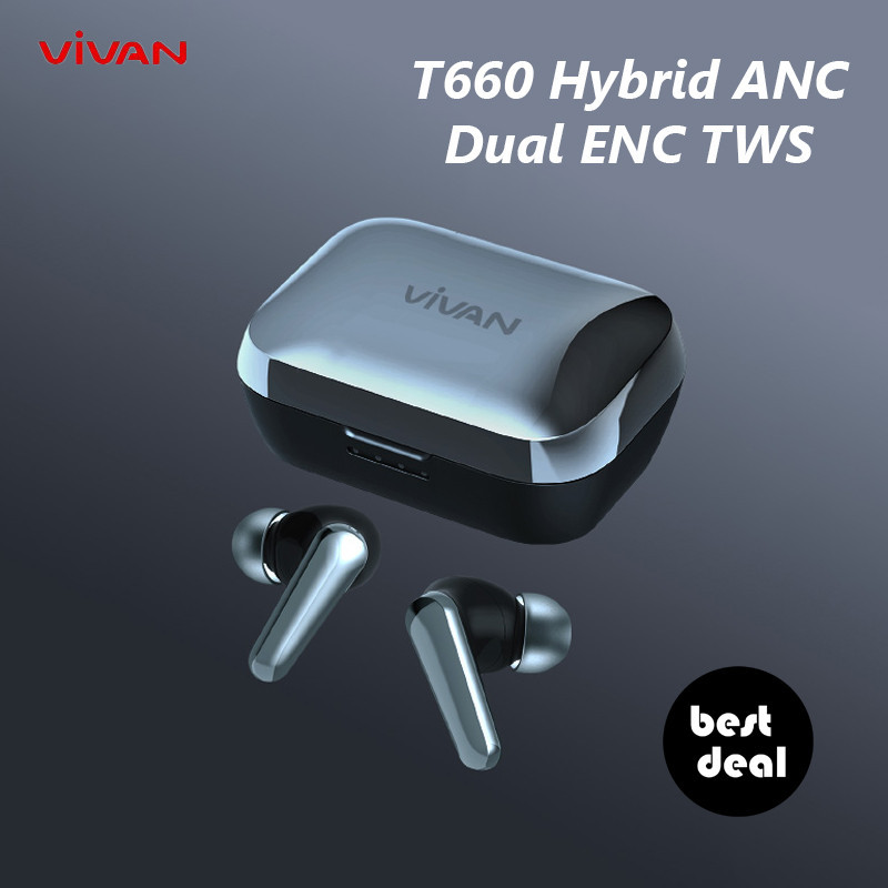 Jual Vivan Liberty T660NC Earbuds ANC ENC TWS Earphone Bluetooth 5.4 ...