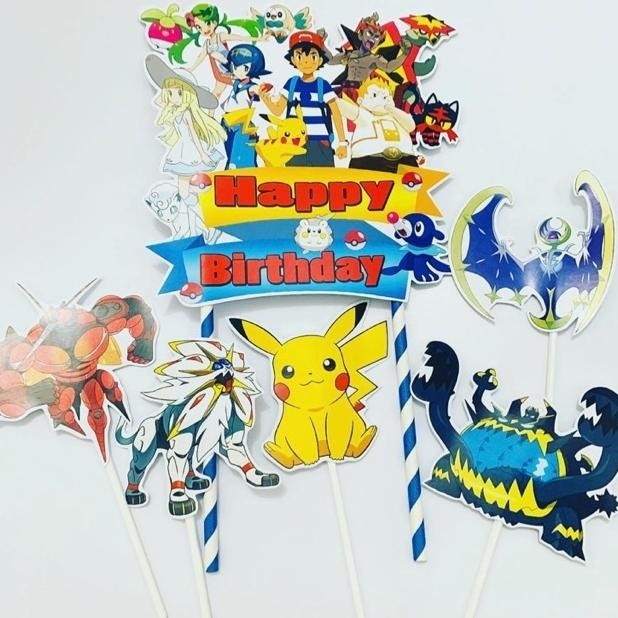 Jual t-56 Pokemon Sun And Moon Topper Cake Birthday / Hiasan Kue Ulang ...