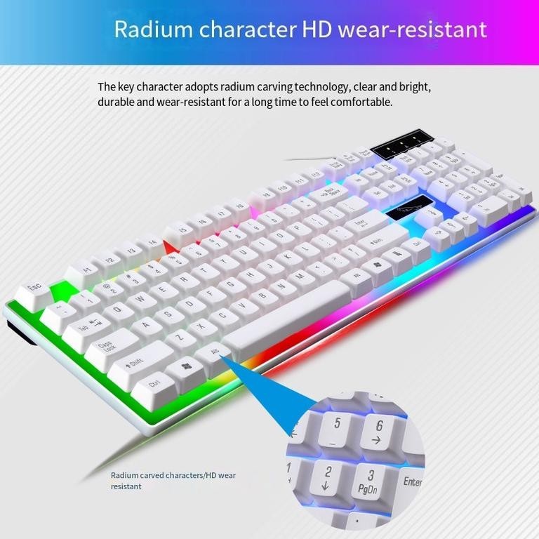Jual FE24 Keyboard Mouse Gaming PC Full Set LED RGB Waterproof G21B For ...
