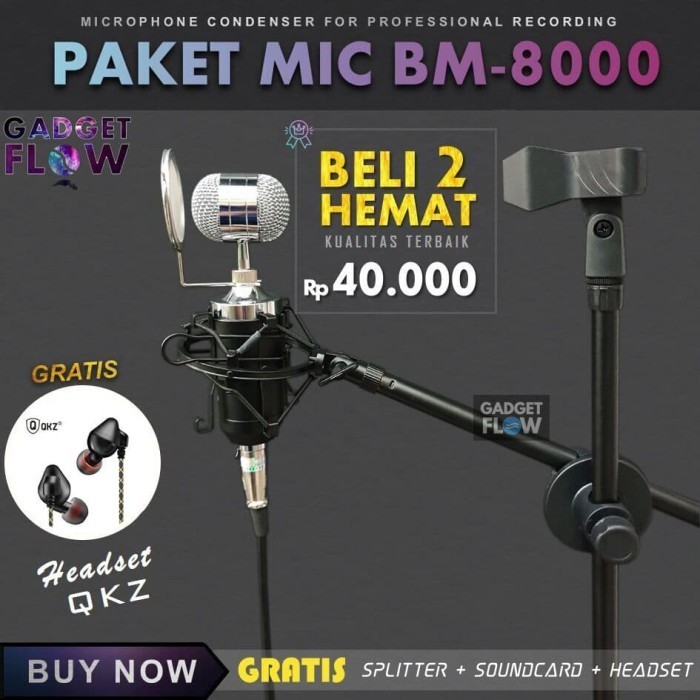 Jual Paket Mic Bm 8000 Stand Microphone Bm8000 Youtube Gaming Discord ...