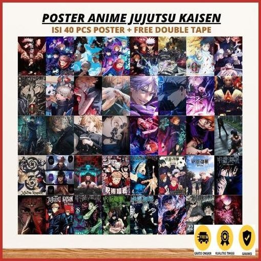 Jual Baru 1 Set Poster Jujutsu Kaisen 40 Pcs + Free Double Tape Ukuran ...