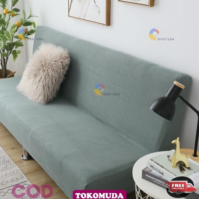 Jual [VARIAN BARU] TOKOMUDA COD Cover Sofa Bed Polos Sarung Sofa Bed Tebal elastis Tahan Kotoran ...