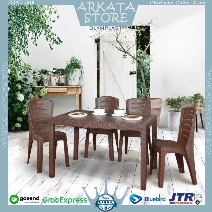 Jual 1 Set Meja Makan Plastik 120 4 Kursi Olymplast Ol 208 Dan Ol 203 ...