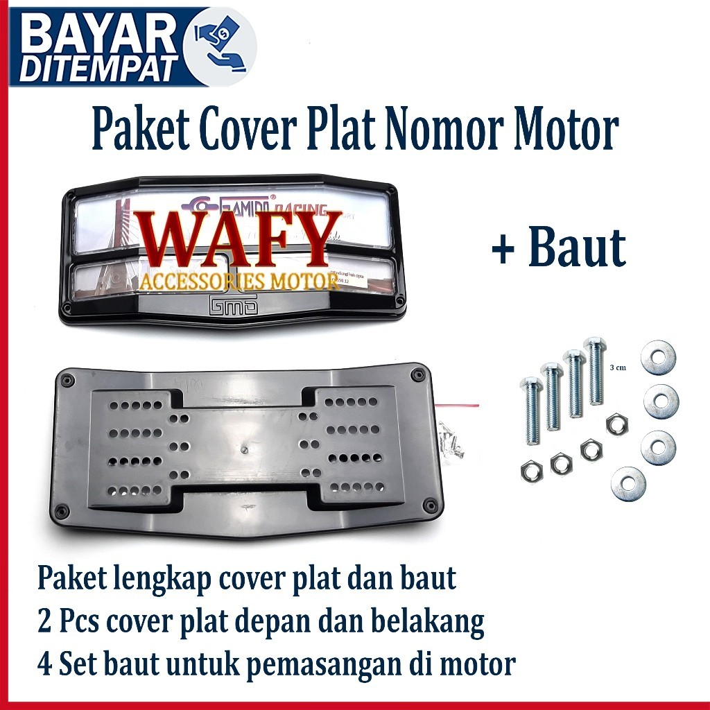 Jual Paket Cover Bingkai Plat Nomor Motor + Baut Set Universal Semua ...