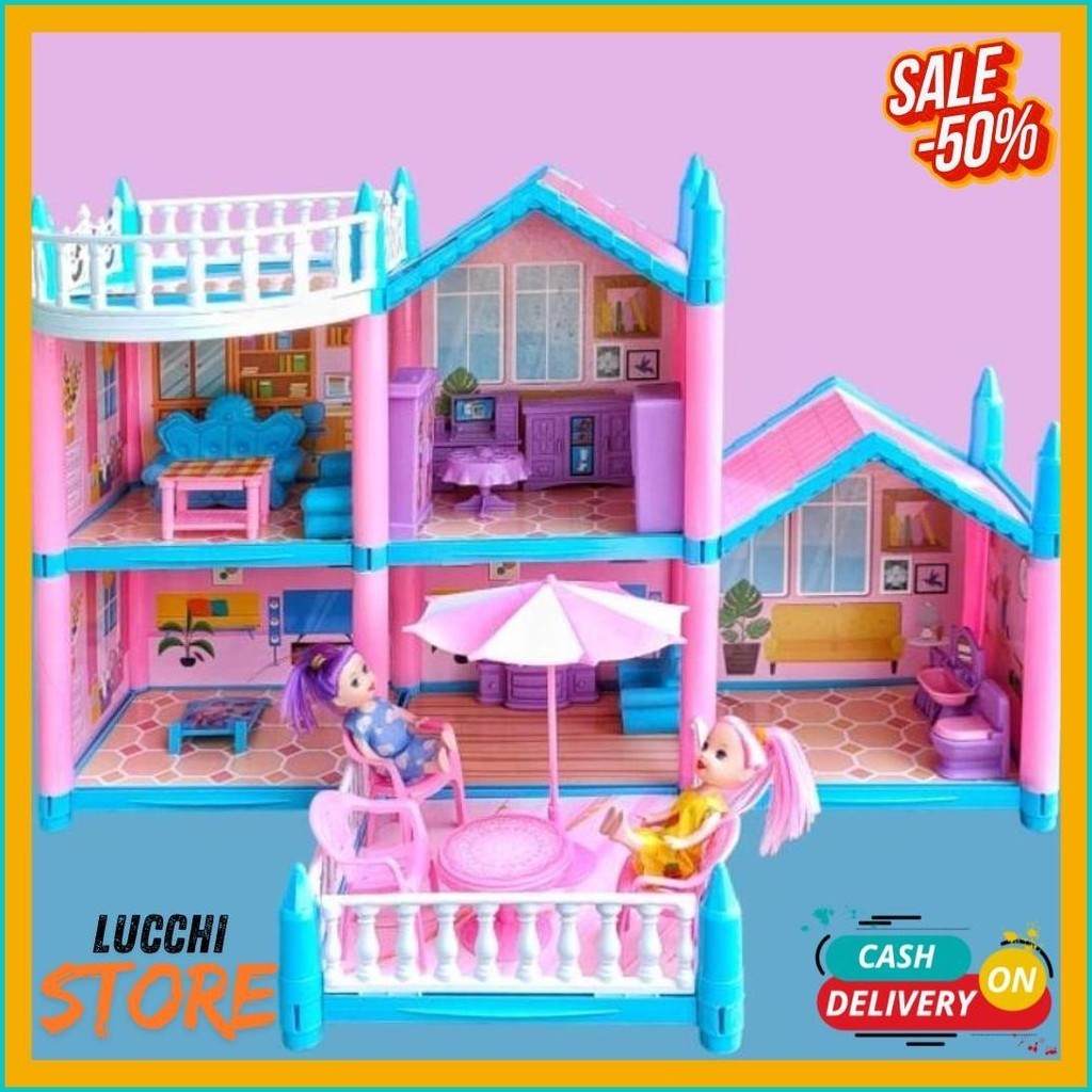 Jual Mainan Rumah Rumahan Boneka Berbi Original Dream House Doll House ...