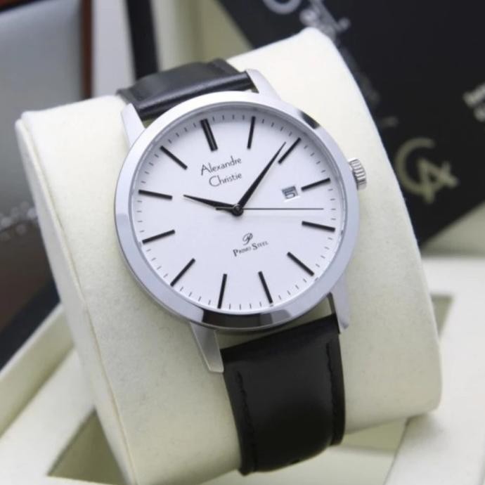 Jual Jam Tangan Pria Alexandre Christie Original AC1007 Leather Black ...