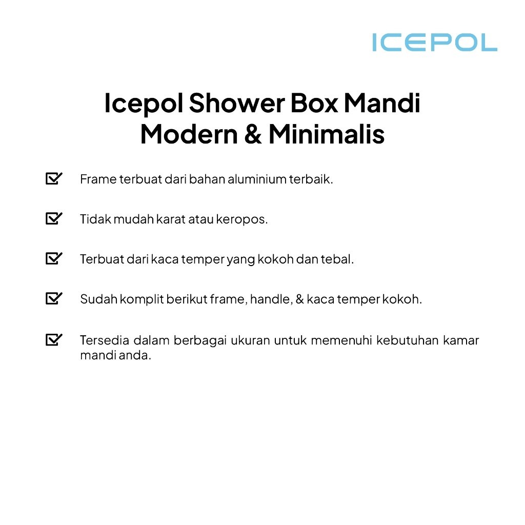 Jual Icepol Shower Box Shower Screen Kamar Mandi IC 61224 | Shopee ...