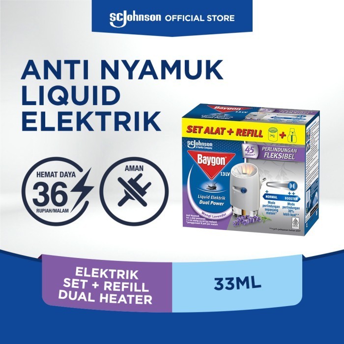 Jual Baygon Liquid Electric Dual Power Set 33ml (Dual Heater) | Shopee Indonesia