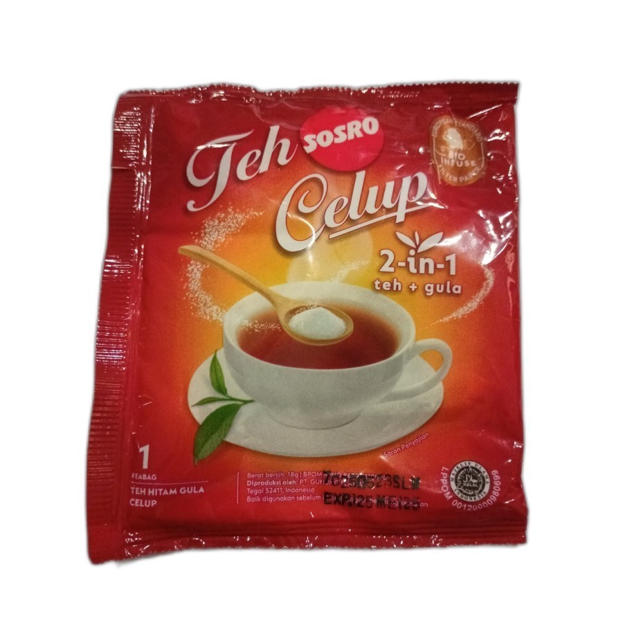 Jual Teh Sosro Celup 2 IN 1 Teh + Gula 18 g | Shopee Indonesia
