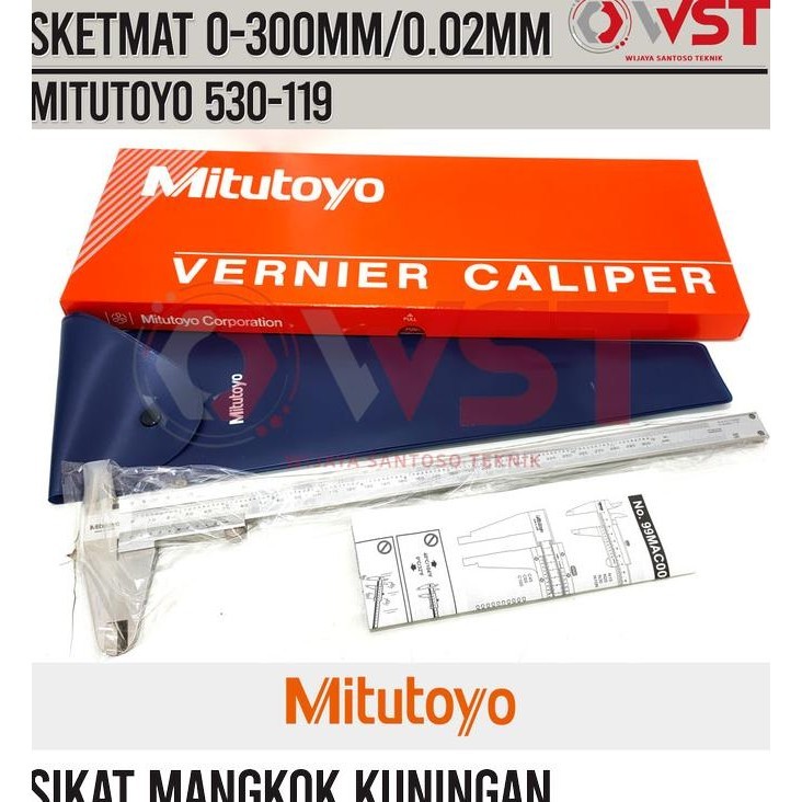 Jual Sketmat 12Inch Mitutoyo 530-119 0-300Mm / 0.02Mm / Jangka Sorong ...