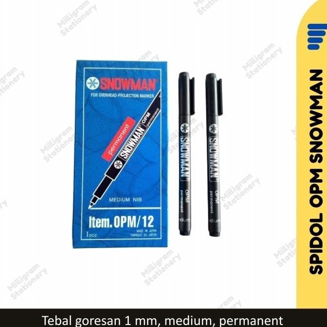 Jual Spidol Pen Snowman Ohp Permanent/ Tipe Opm Medium | Shopee Indonesia