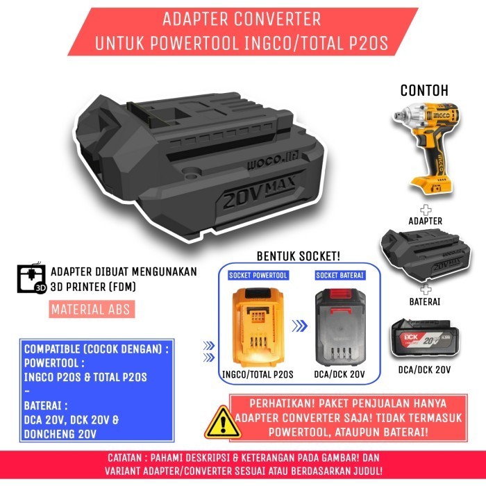 Jual Adapter Dca/Dck 20V U/ Tools Ingco/Total P20S, Abs | Shopee Indonesia