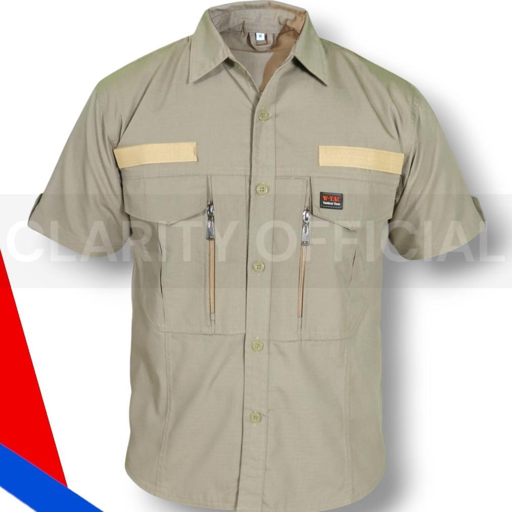 Jual Baju Kemeja Tactical Pria Lapangan Outdoor Lengan Pendek Pdl Taktikal Polisi Army Ripstop ...