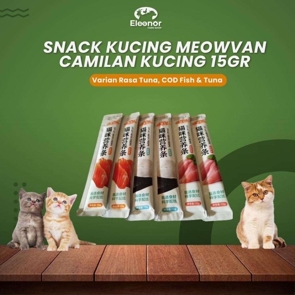 Jual Snack Kucing Meowvan Snack Penggemuk Kucing Food Cat 15gr Strip ...