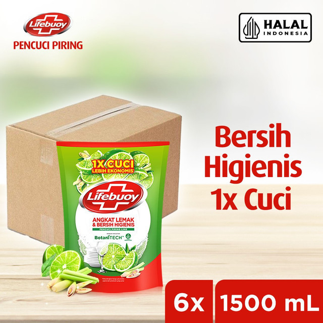 Jual Lifebuoy Sabun Cuci Piring Refill 1500ML (Isi 6) | Shopee Indonesia