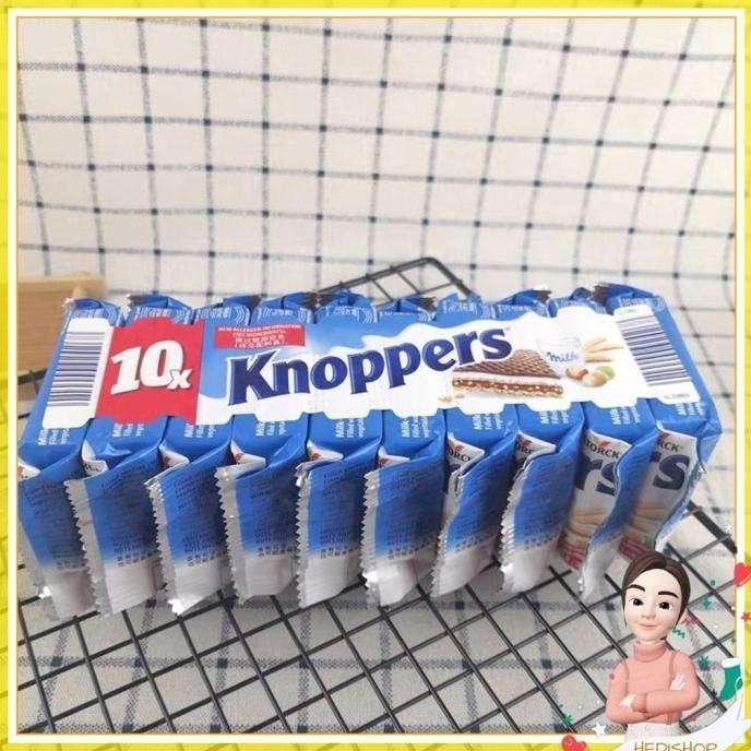 Jual KNOPPERS Milk Hazelnut Wafers Isi 15 Pack (Made in Germany ...