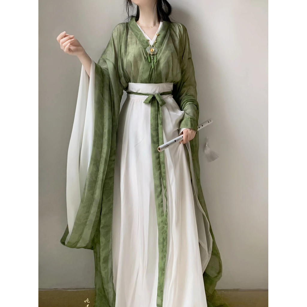 Jual Green Hanfu Dress Women Ancient Chinese Traditional Hanfu Female ...