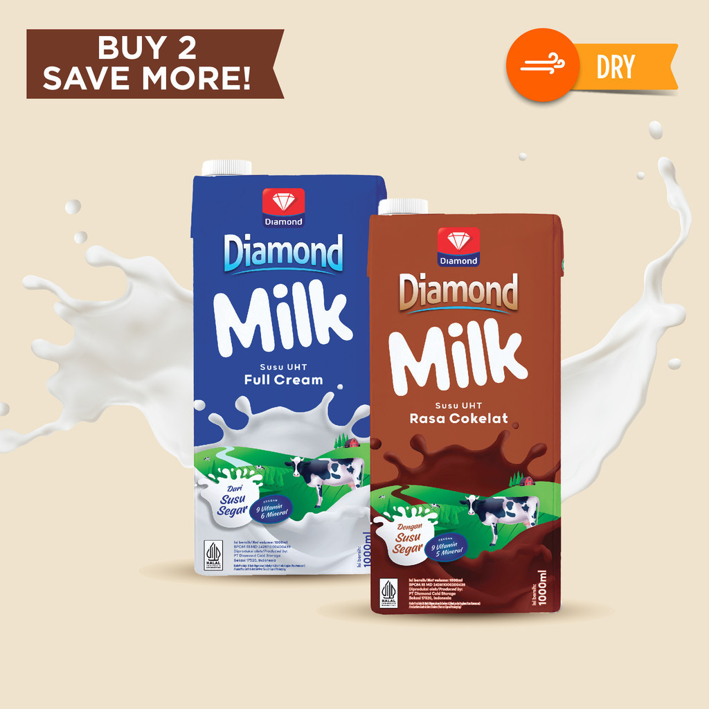 Jual DIAMOND MILK UHT 1 LITER (FULL CREAM, CHOCOLATE) | Shopee Indonesia