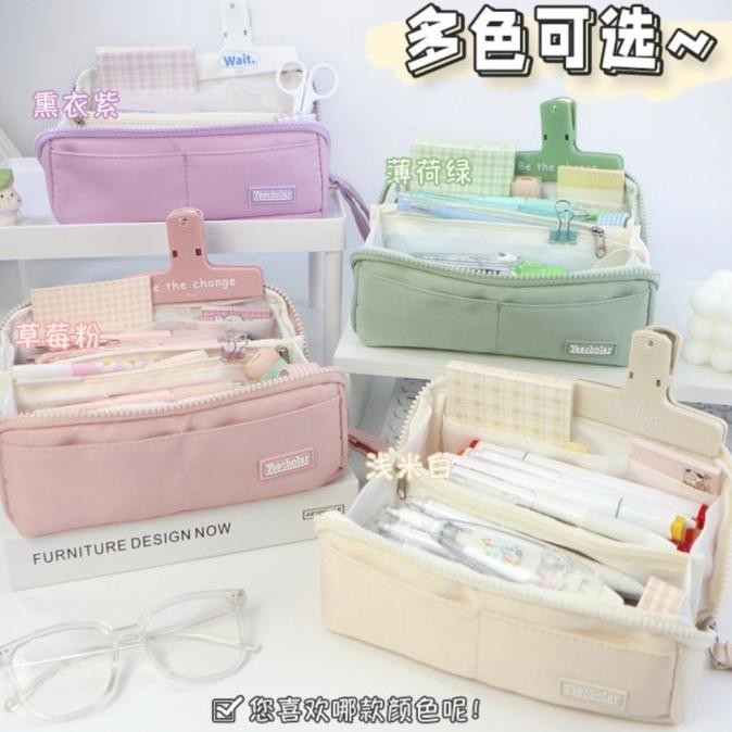 Jual Pencil case kotak pensil aesthetic Korea style tempat pensil besar ...