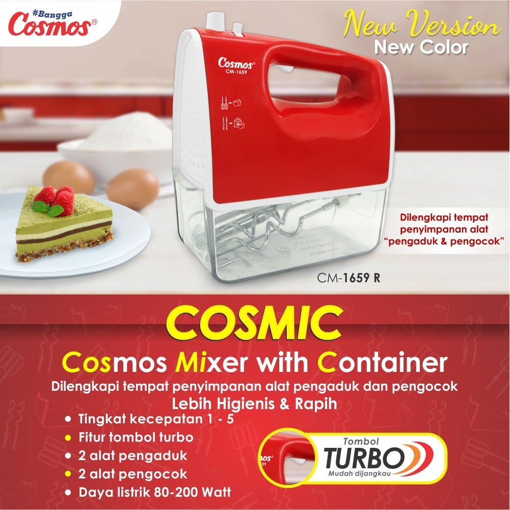 Jual Cosmos Hand Mixer Cosmic CM-1659 /CM-1659 R | Shopee Indonesia