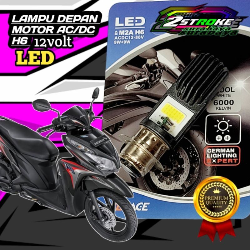 Jual Lampu Depan Motor HONDA VARIO 125 TECHNO LED Putih H6/ T19 Ac/Dc 12Volt Terang Pengganti ...
