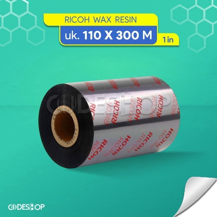 Jual Ribbon Wax Resin RICOH 110 x 300 m Core 1 Inch Tinta Printer ...