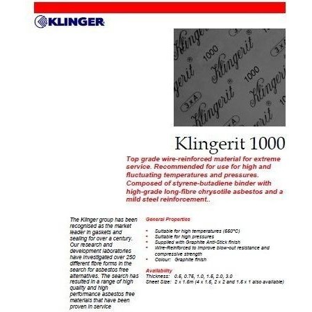 Jual Packing Gasket Klingerit 1000 Asli Original Tbl 3Mm | Shopee Indonesia