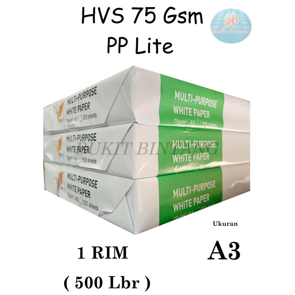 Jual Kertas HVS / Kertas PP Lite 75 Gsm Ukuran A3 , 1 RIM isi 500 ...