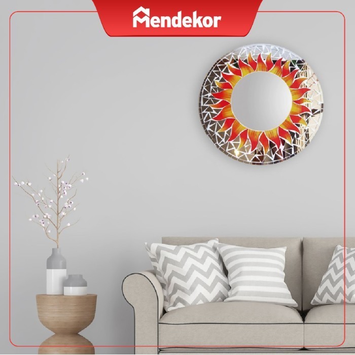 Jual SIAPI 40 CM CERMIN KACA DINDING GANTUNG BULAT MIRROR TEMBOK WC ...