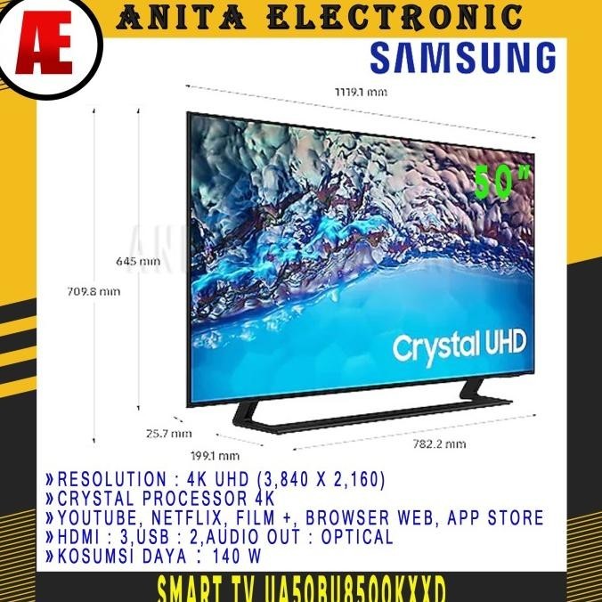 Jual [Best Quality] Tv Samsung Smart Crystal Tv 4K Uhd 50Inch Ua50Bu8500Kxxd | Shopee Indonesia