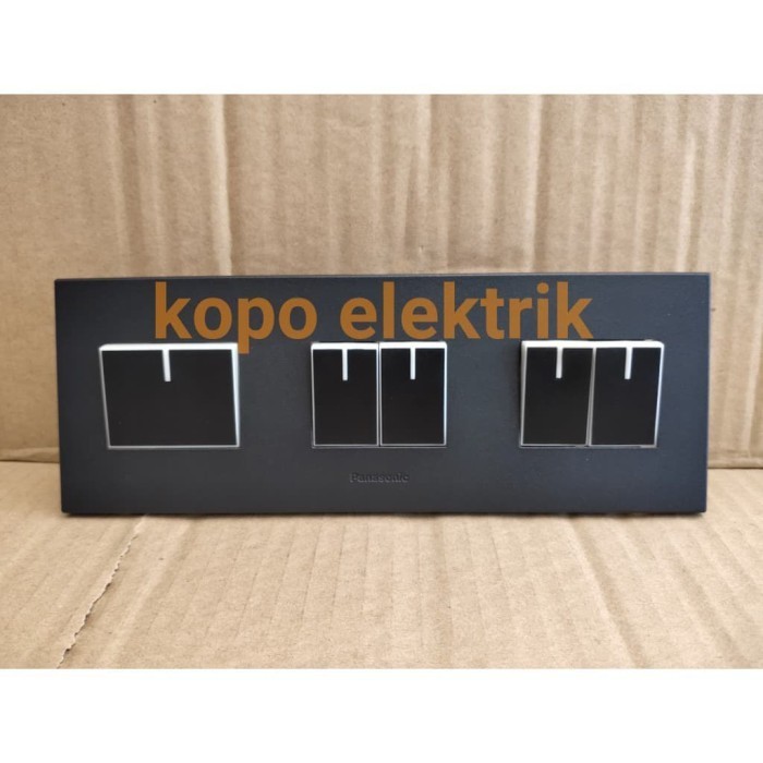 Jual Panasonic Saklar Engkel Besar + Double Saklar Seri Style Black 3 ...