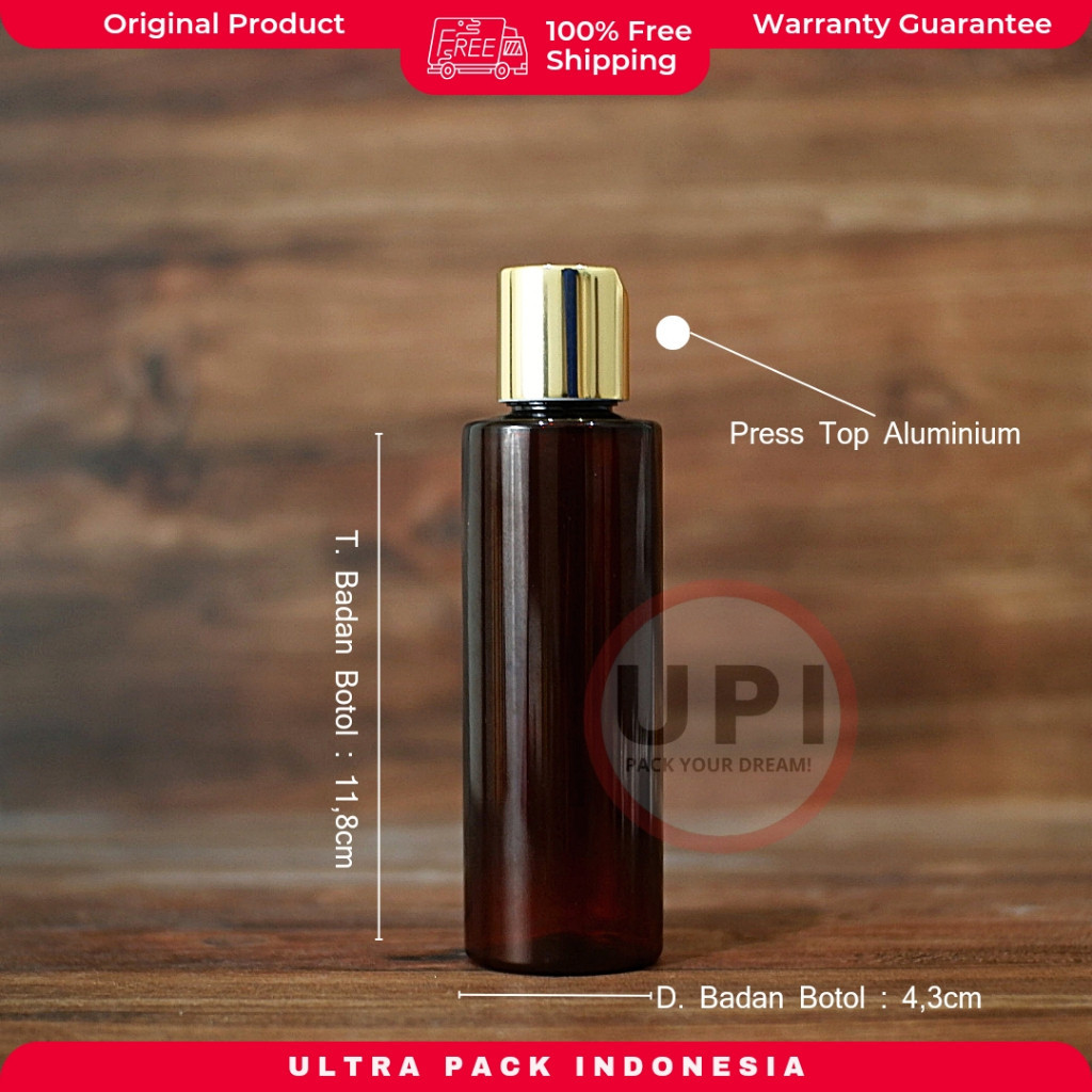 Jual Kemasan Botol Disc Top Isi Ulang - BOTOL PET RF 150ML AMBER + PRESS TOP ALUMINIUM | Shopee ...