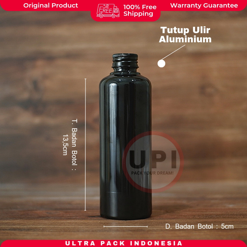 Jual KEMASAN MINUMAN BOTOL FOOD GRADE - BOTOL PET BR 250ML HITAM + TUTUP ULIR ALUMINIUM | Shopee ...