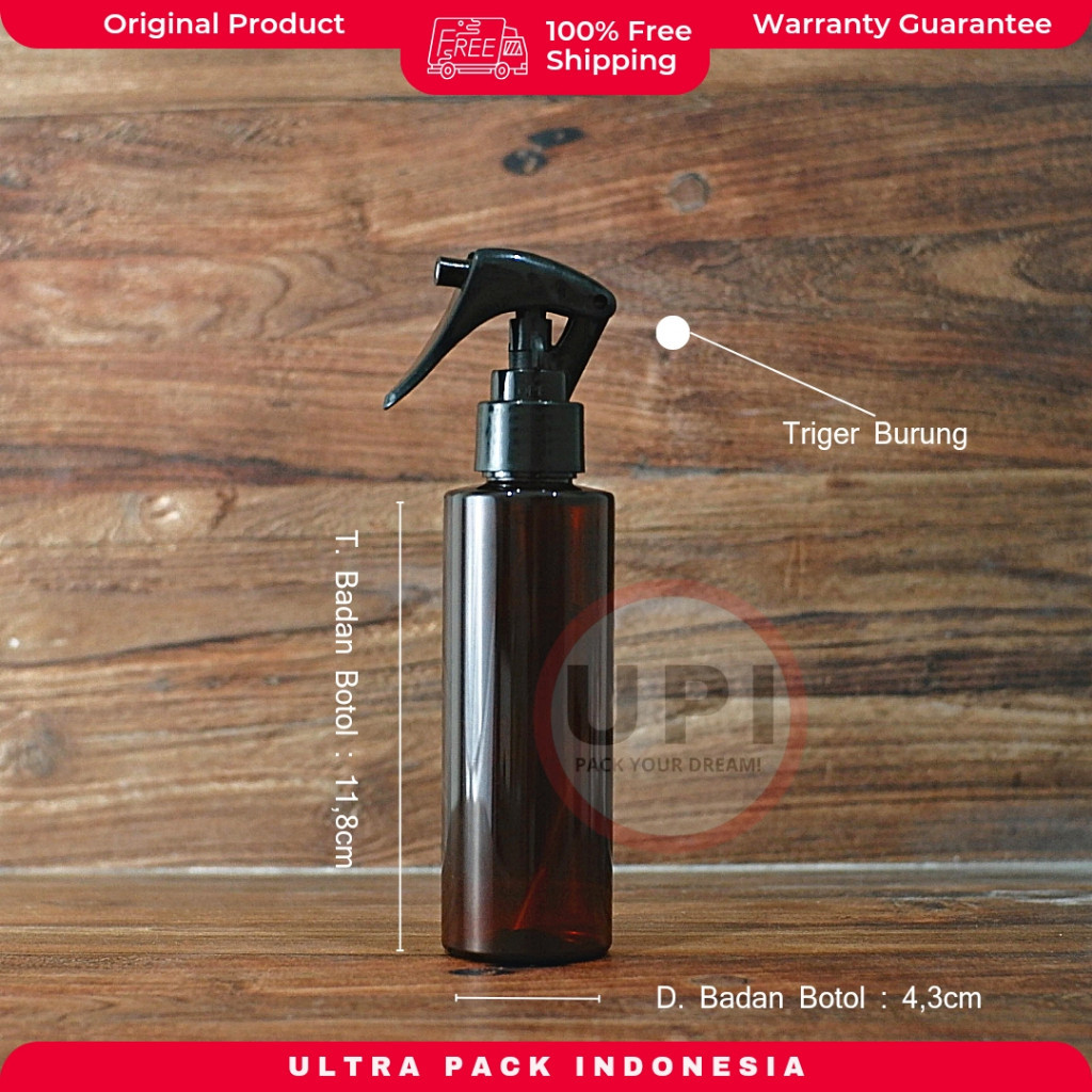 Jual KEMASAN BOTOL TRIGER ISI ULANG - BOTOL PET RF 150ML AMBER + TRIGER BURUNG SPRAYER KUNCI ...