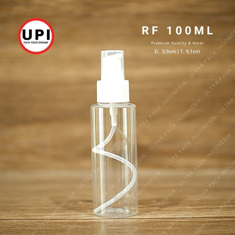 Jual KEMASAN BOTOL PUMP SERUM ISI ULANG - BOTOL PET RF 100ML CLEAR + TREATMENT PUMP PUTIH ...