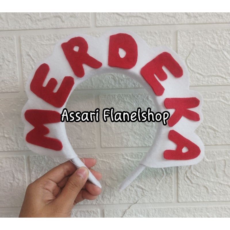 Jual PK4 BANDO FLANEL TULISAN BANDO HURUF TEMA KEMERDEKAAN MERAH PUTIH ...