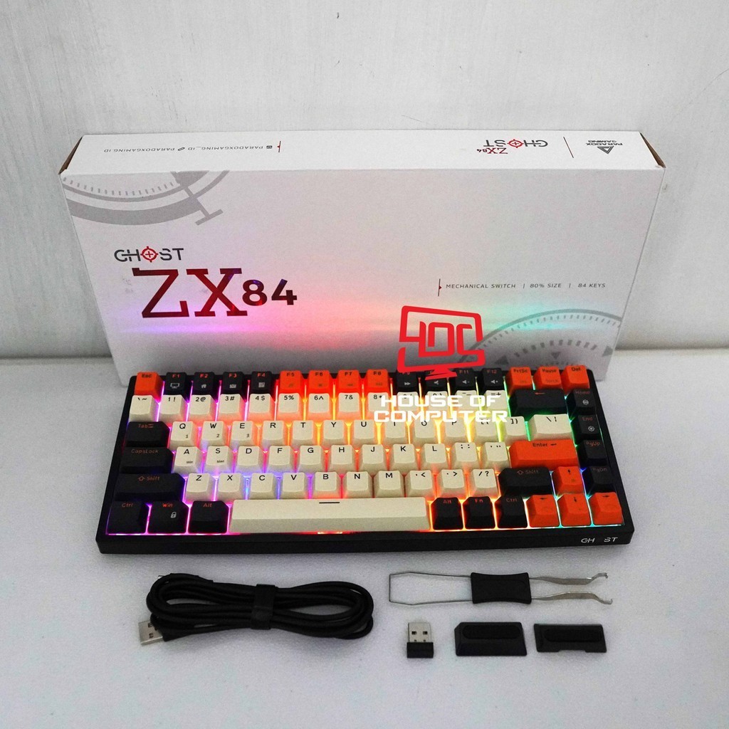 Jual KEYBOARD GAMING PARADOX GHOST ZX84 75% RGB WIRELESS BLUETOOTH5.2 ...