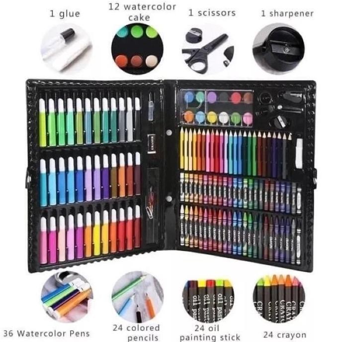 Jual Crayon Set 150pcs / Krayon Mewarnai Anak 150pcs / Pensil Warna Set ...