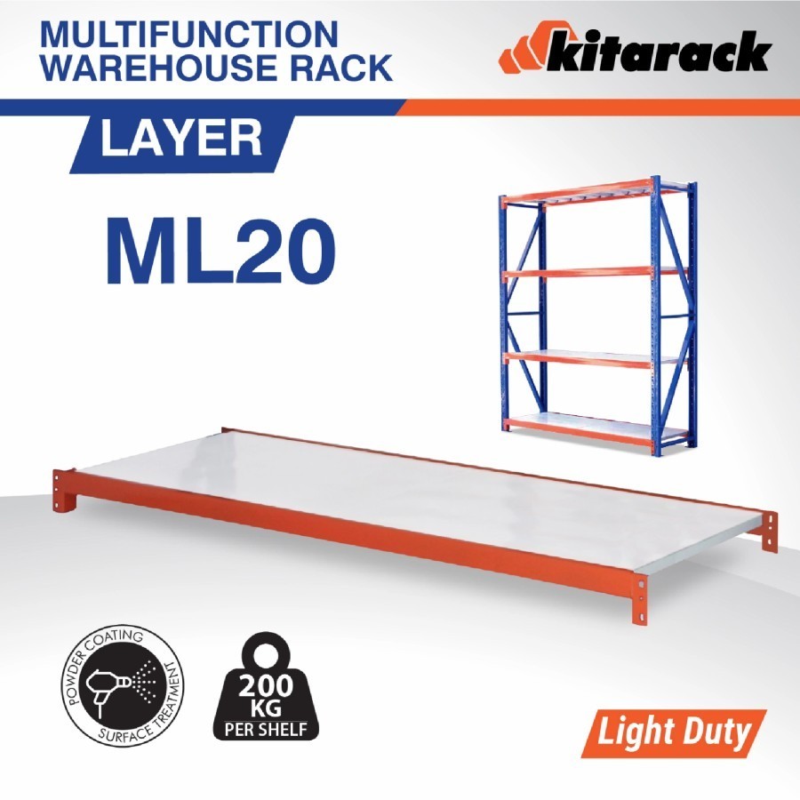 Jual ambalan tatakan shelf layer rack gudang light duty lvl rack ...