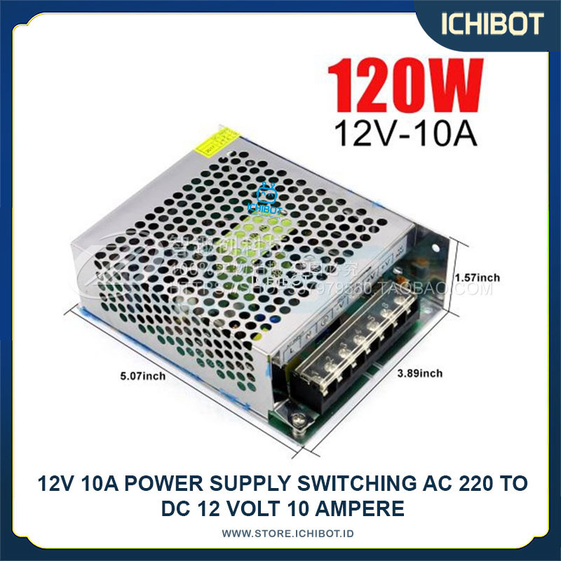 Jual 12V 10A Power Supply Switching AC 220 to DC 12 Volt 10 Ampere | Shopee Indonesia