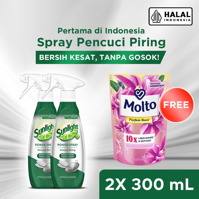 Jual Buy 2 Sunlight Power Spray 300ml FREE Molto Perfume Boost ...