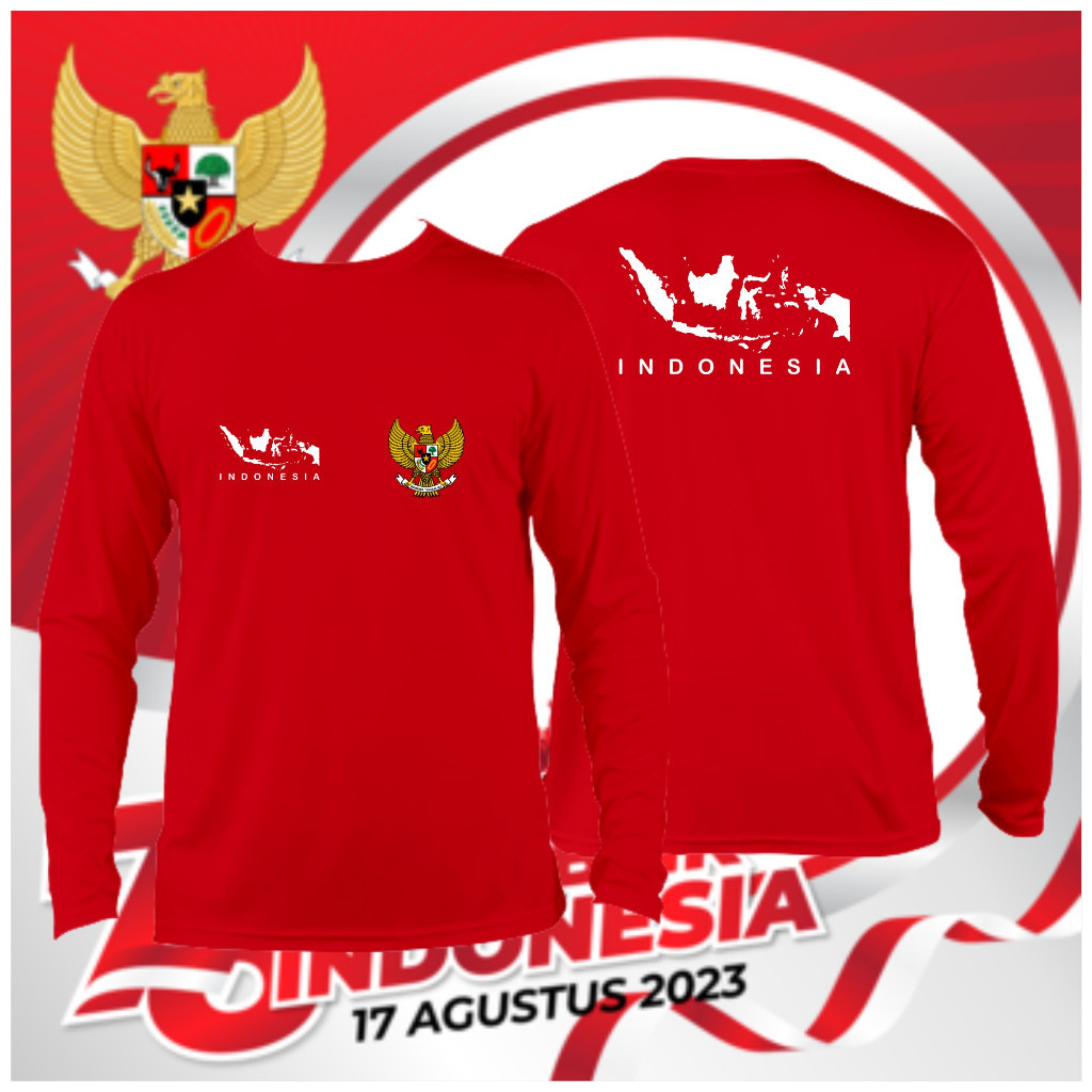 Jual T-Shirt Unisex Kemerdekaan Baju Hut Ri 79 Pria Dan Wanita Atasan Lengan Panjang Special ...