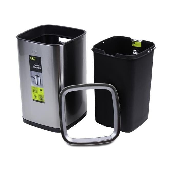 Jual [ Sale ] Tempat Sampah - Open Top Bin Laguna 12L Matt Steel !! Ready | Shopee Indonesia
