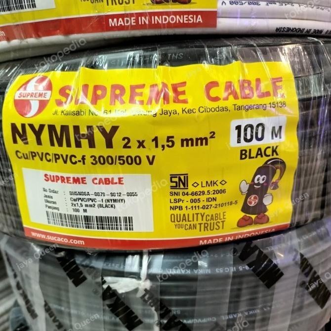 Jual Kabel Supreme Serabut NYMHY / NYYHY 2x1.5 2 x 1.5 100M ( ROLL ) | Shopee Indonesia