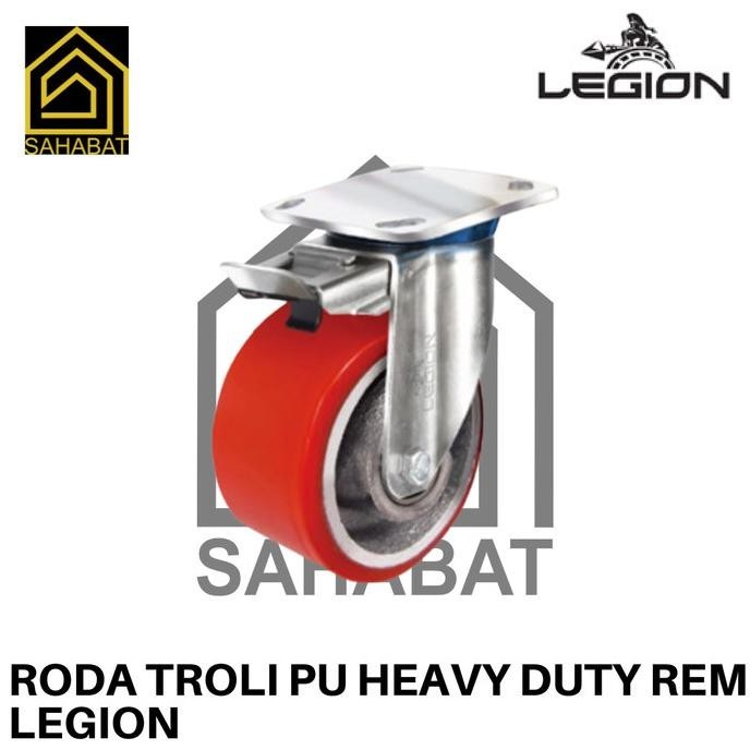 Jual Roda Troli Pu Heavy Duty Roda Pu Poly Urethane Rem 5 Inch 5 ...