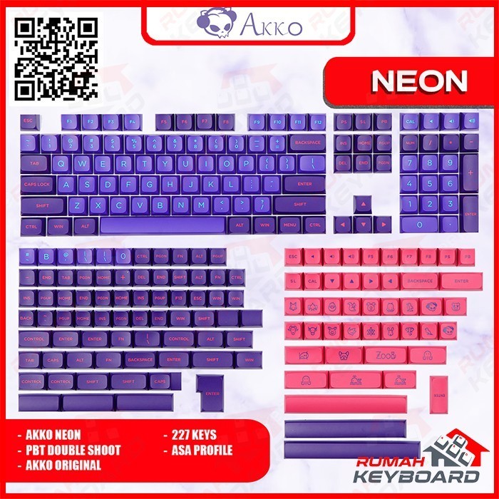 Jual KEYCAP - KEYCAPS - MDA - AKKO NEON - PBT KEYCAP - 227 KEY | Shopee ...