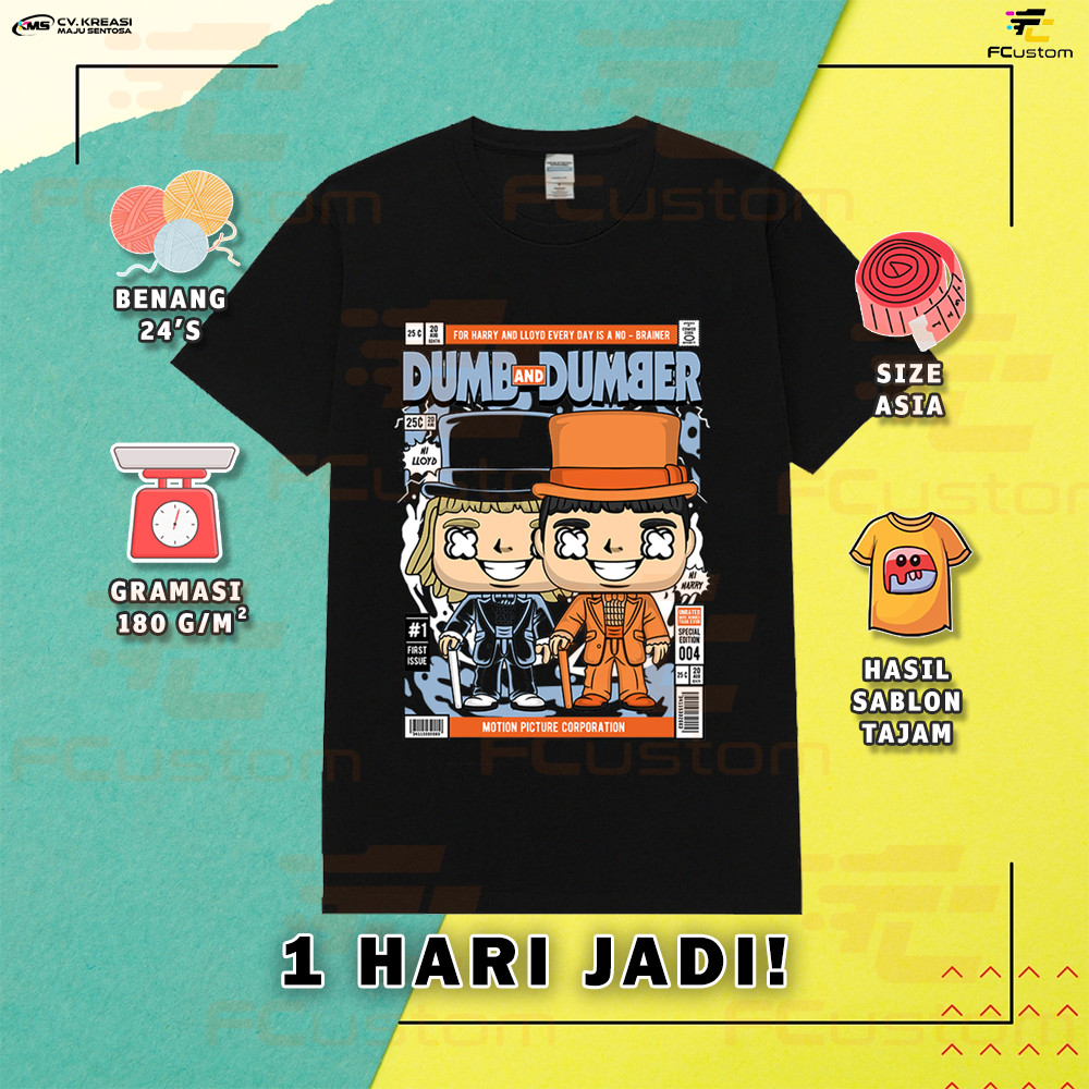 Jual Kaos Kartun Dumb And Dumber Pop Art Viral Cotton Combed 24s New ...