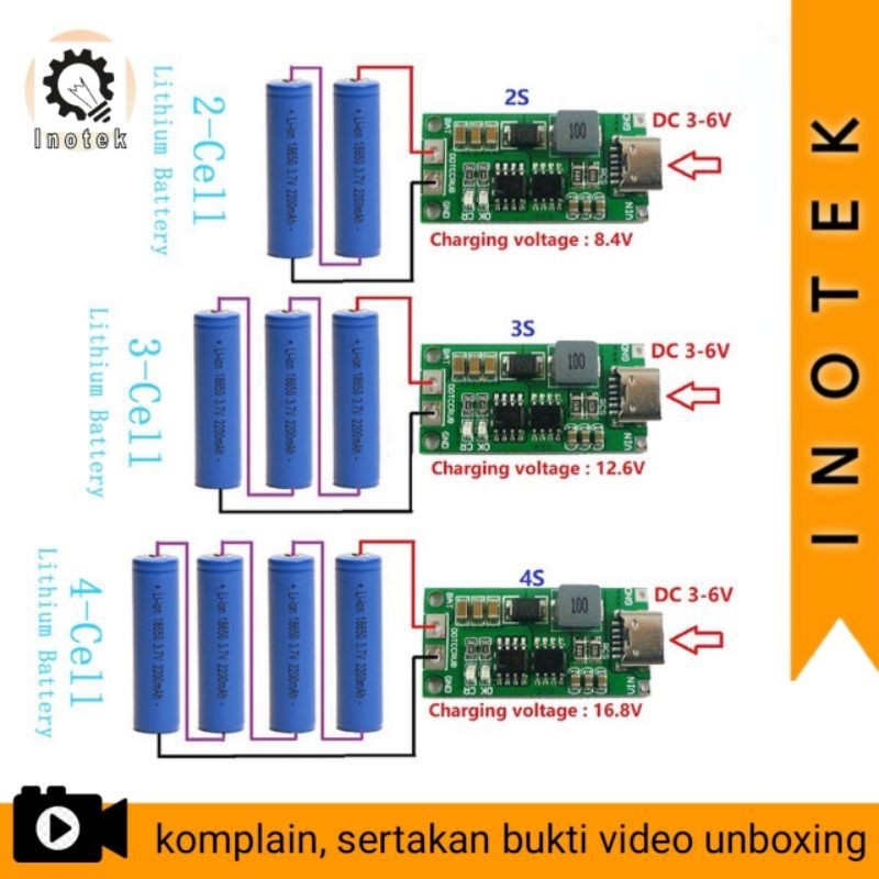 Jual Modul Pcb Charging 18650 Input Type C Papan Pcb Casan Type C ...